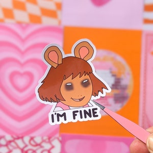 D.W. Meme Sticker Arthur Nostalgic Die Cut Mood Anxiety Laptop Sticker ...