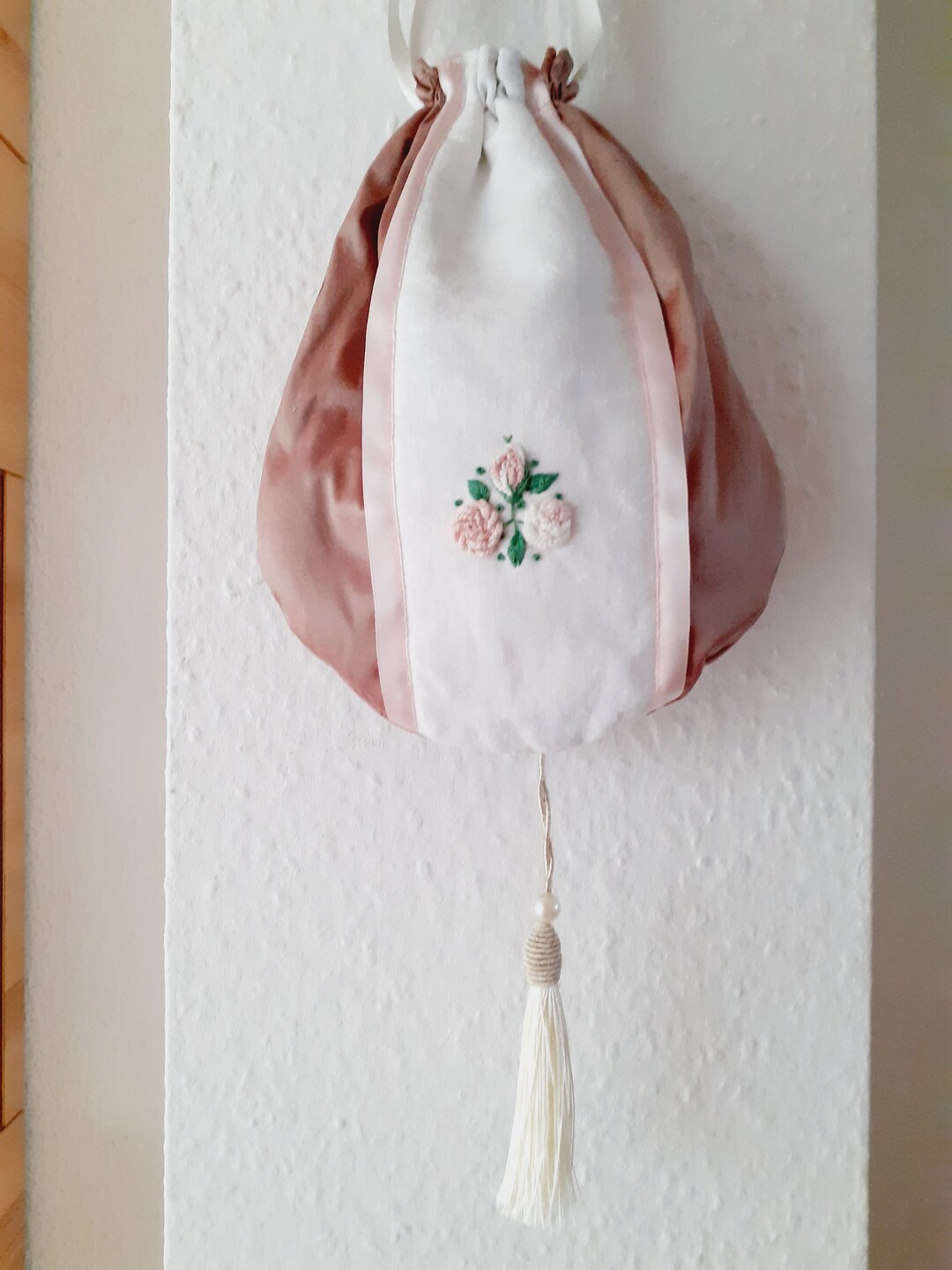 Reticule Silk Jane Austen Bag Regency Victorian Bag Dark Red Roses Lace ...