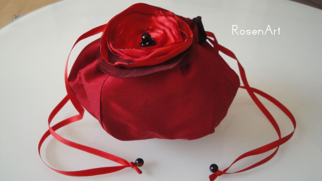 Bridal Bags Red Bag of Dirndl Dirndl Bag Red Poppy Flower Silk ...