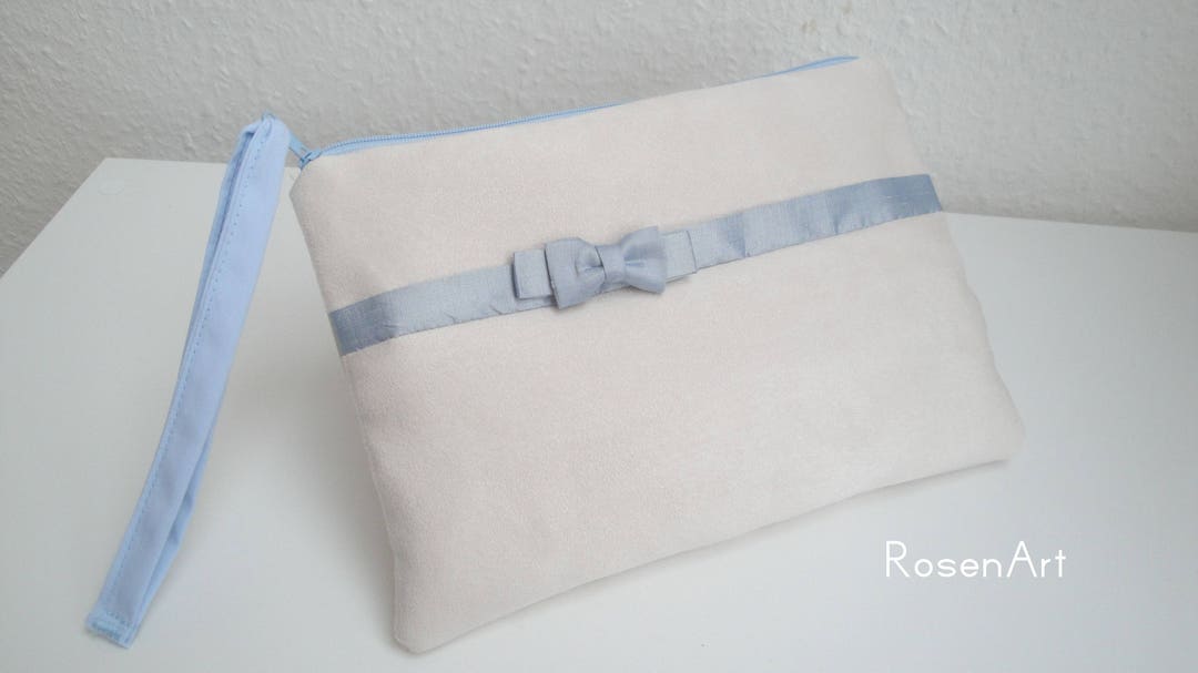 Bridal Bag Bridal Clutch Something Blue Bow Clutch Clutch With Bow - Etsy