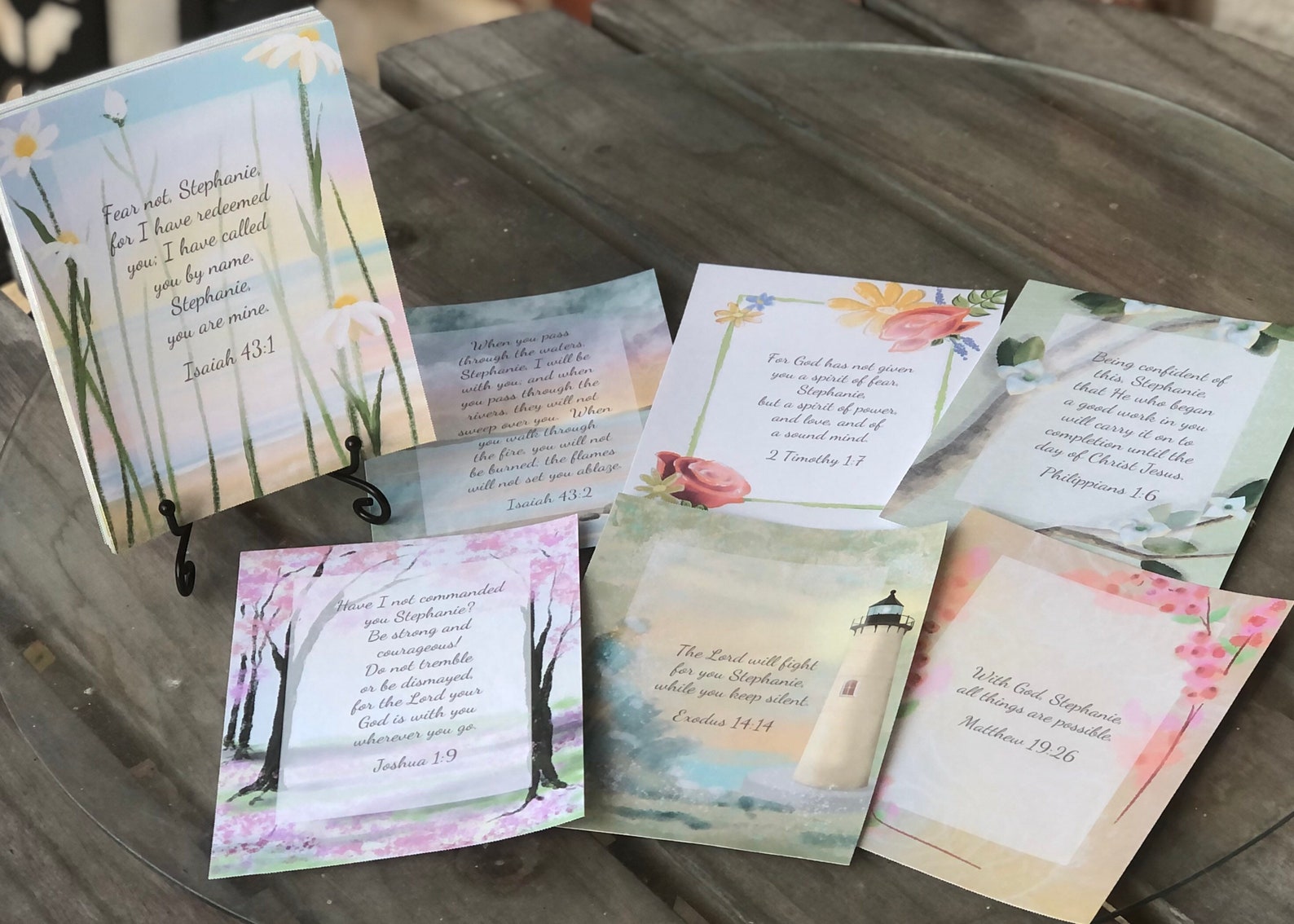 Illustrated Personalized Scripture Cards - Etsy