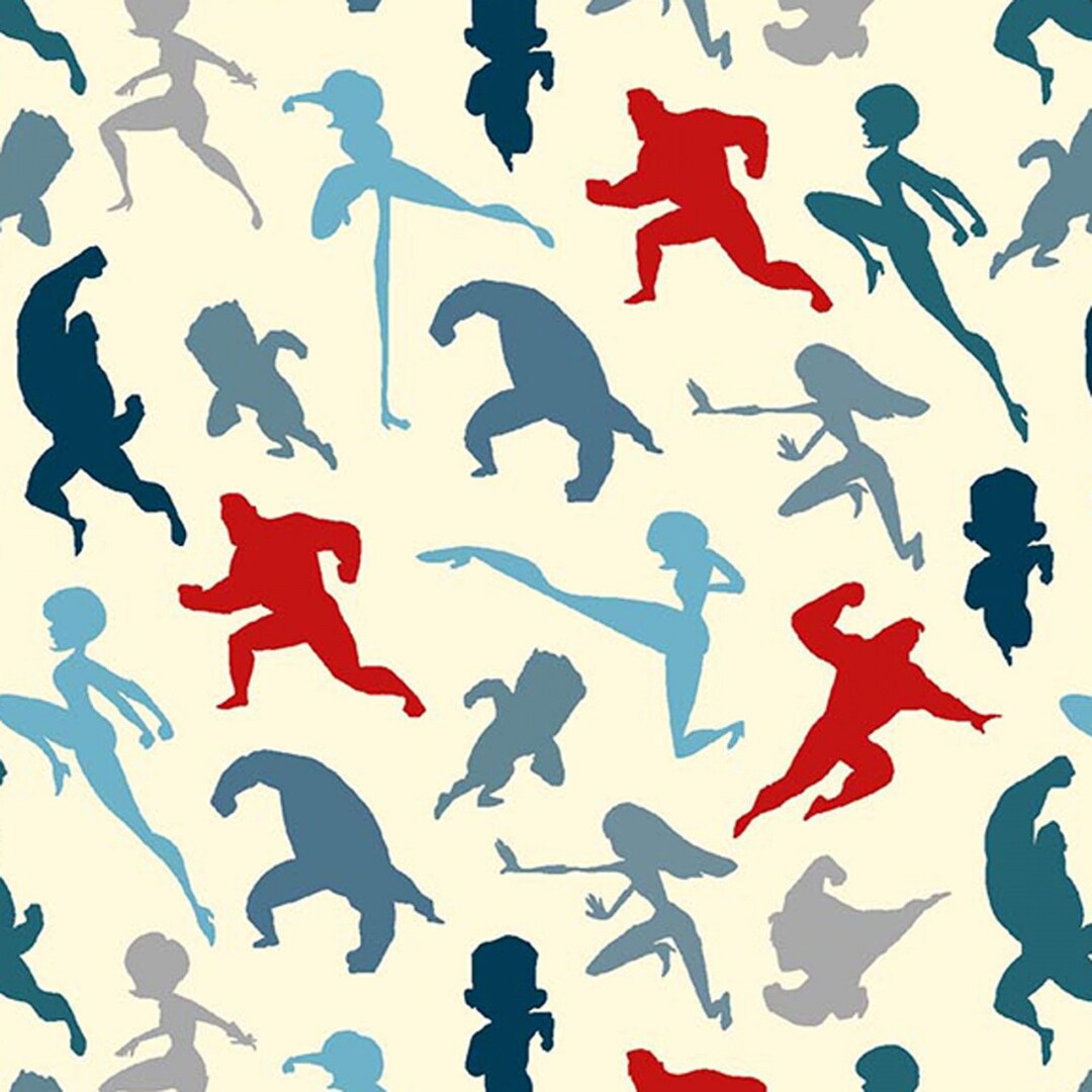 Disney Fabric Pixar Fabric Incredibles Silhouettes Elastigirl Dash ...