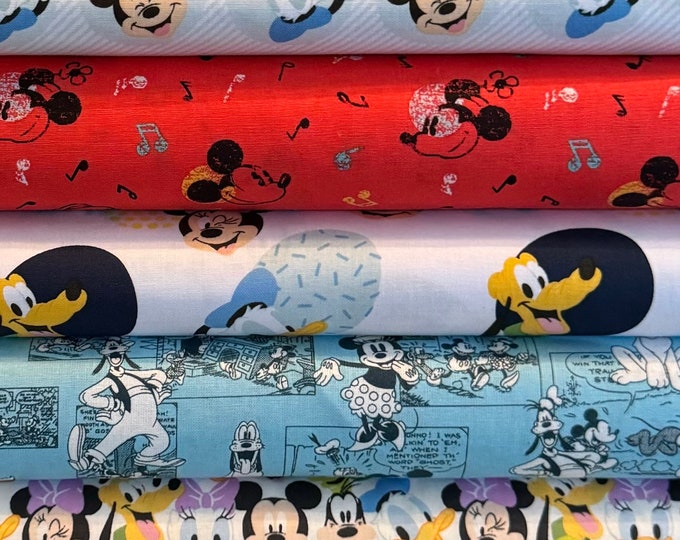 Mickey Mouse Fabric Bundle Mickey and Friends Fabric Disney Quilt Blue ...
