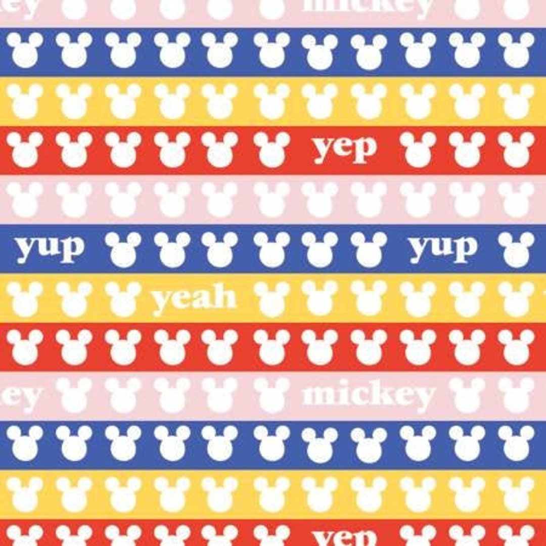 Disney Mickey Yup Yep Yeah Mickey Mickey Mouse Fabric Camelot - Etsy