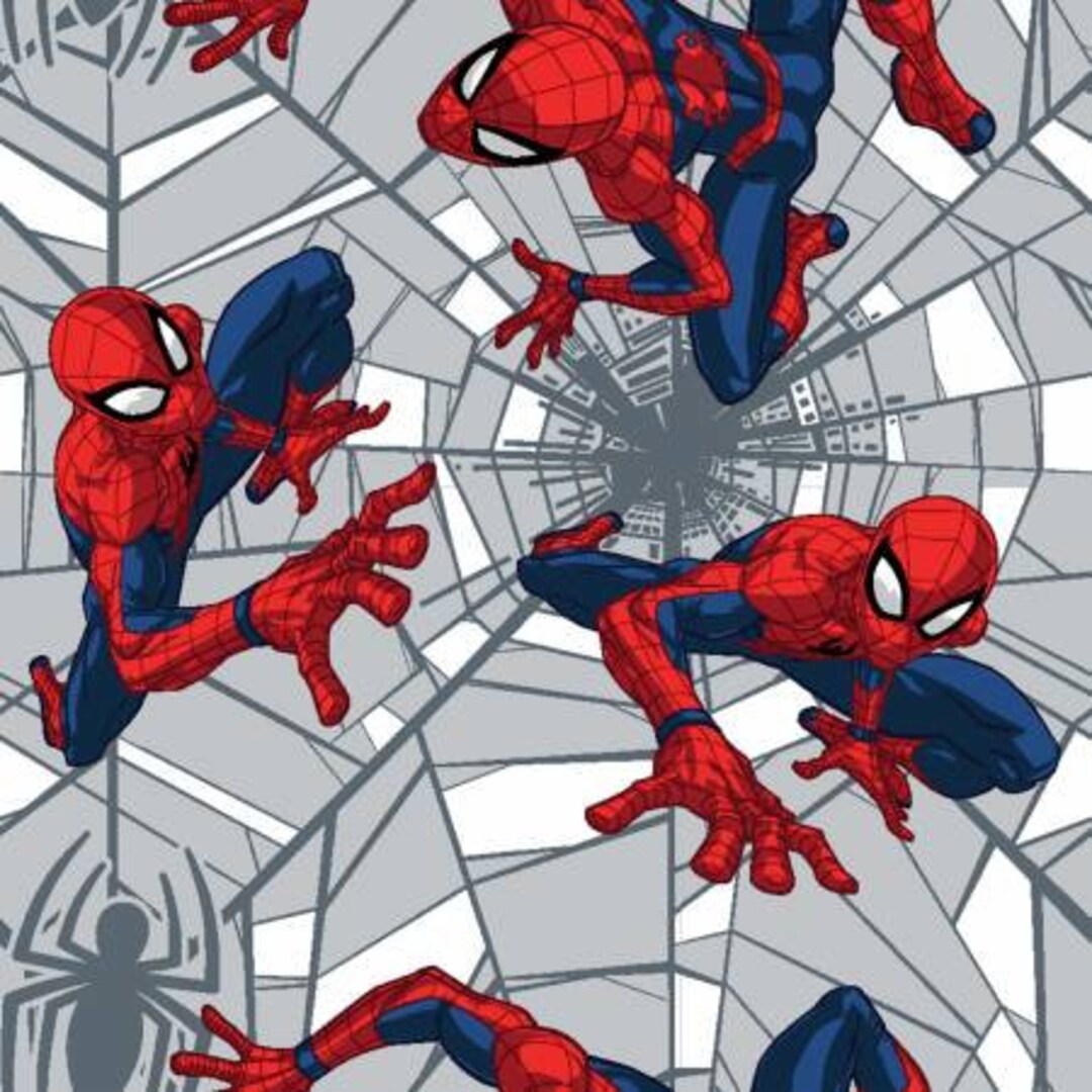 Spiderman Fabric Marvel Spider-man Web Crawler Fabric Marvel Quilt ...