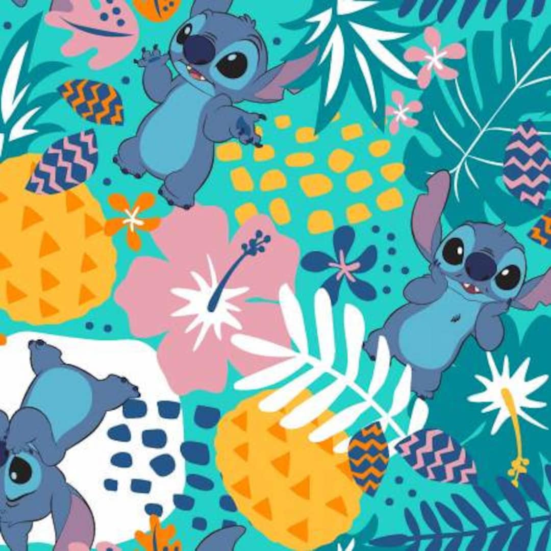 Disney Stitch in the Jungle Fabric Disney Quilt Fabric Lilo and Stitch ...