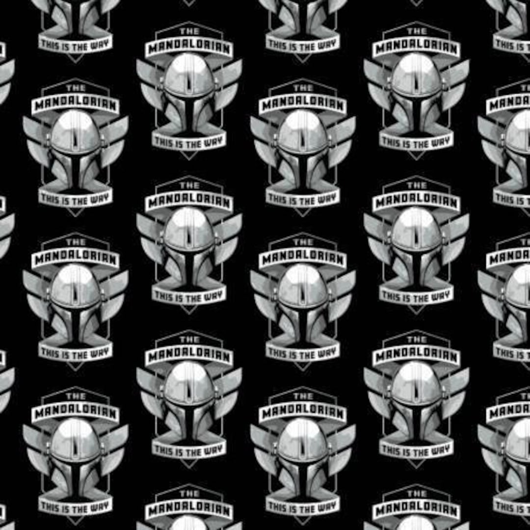 The Mandalorian Fabric Star Wars Fabric Helmet Black Fabric Camelot ...