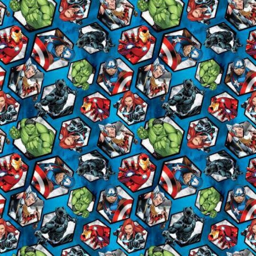 Marvel Avengers Assemble Marvel Fabric Superhero Fabric Marvel Quilt ...