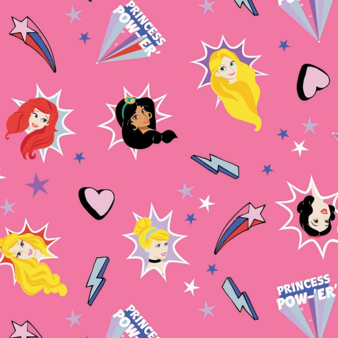 Disney Princess Pink Burst Disney Princess Fabric Camelot Fabrics ...