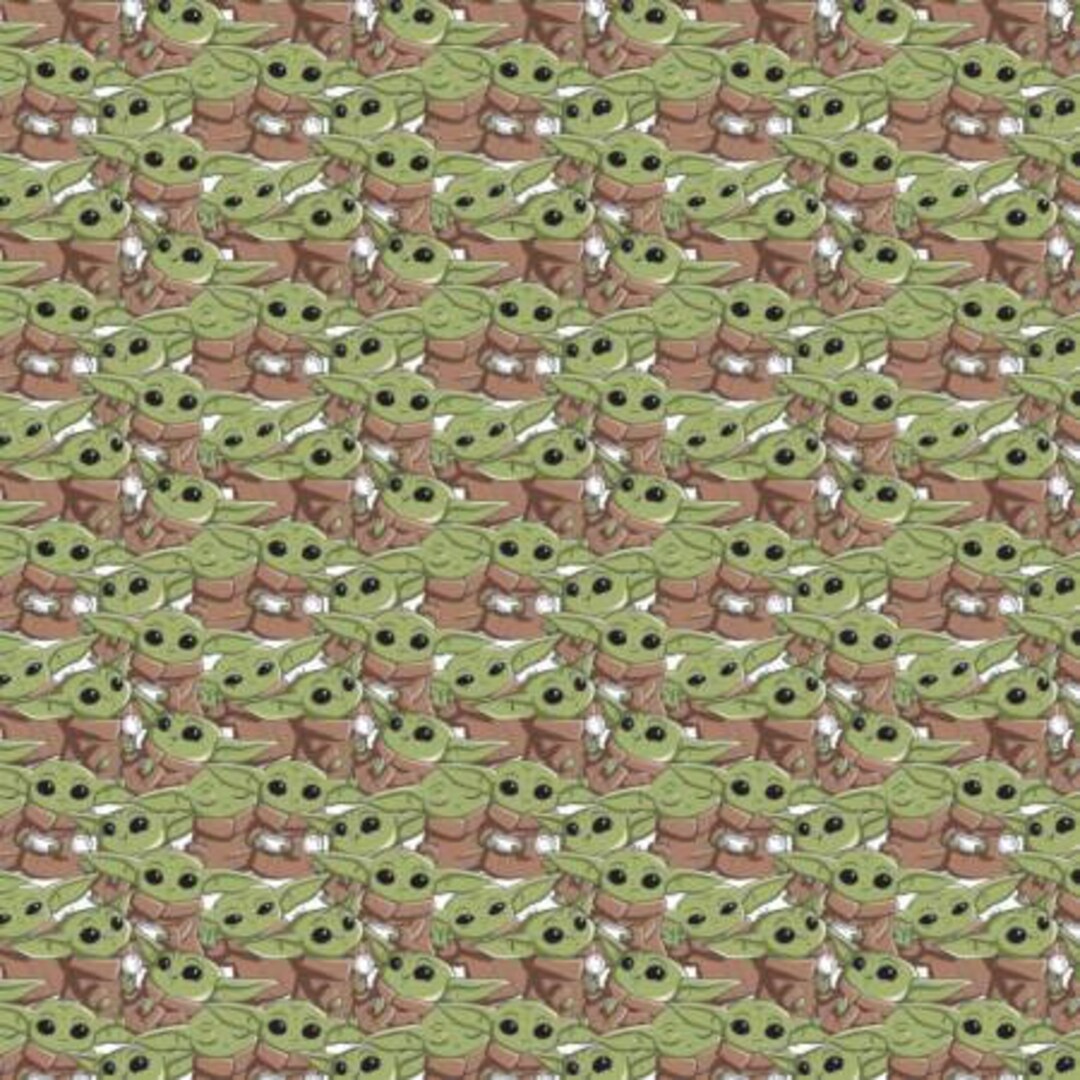 Star Wars Fabric Baby Yoda Poses the Mandalorian Fabric Grogu Camelot ...