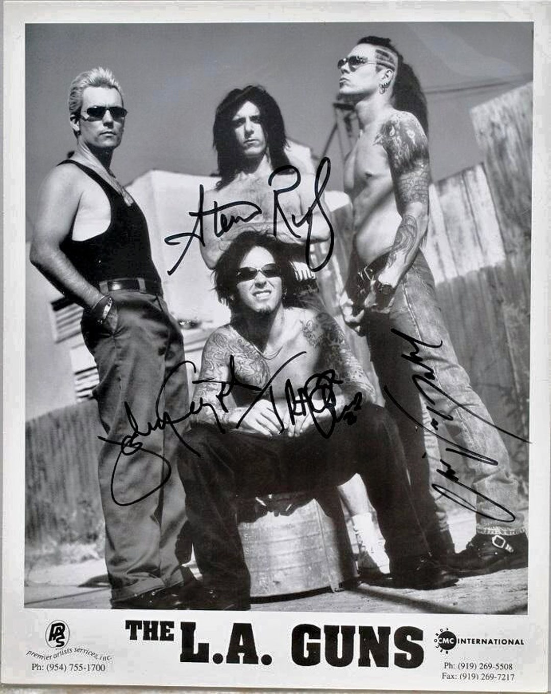 The L.A. Guns Signed Photo X4 – Tracii Guns, Steve Riley, Johnny Crypt ...