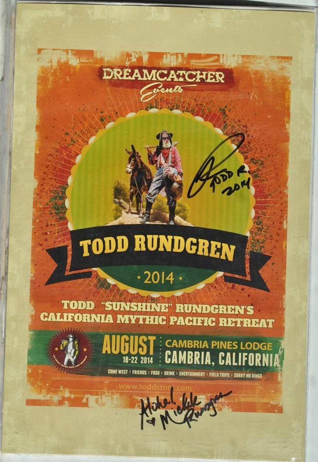 Todd Rundgren & Michelle Rundgren Signed Poster – Dream Catcher Event ...