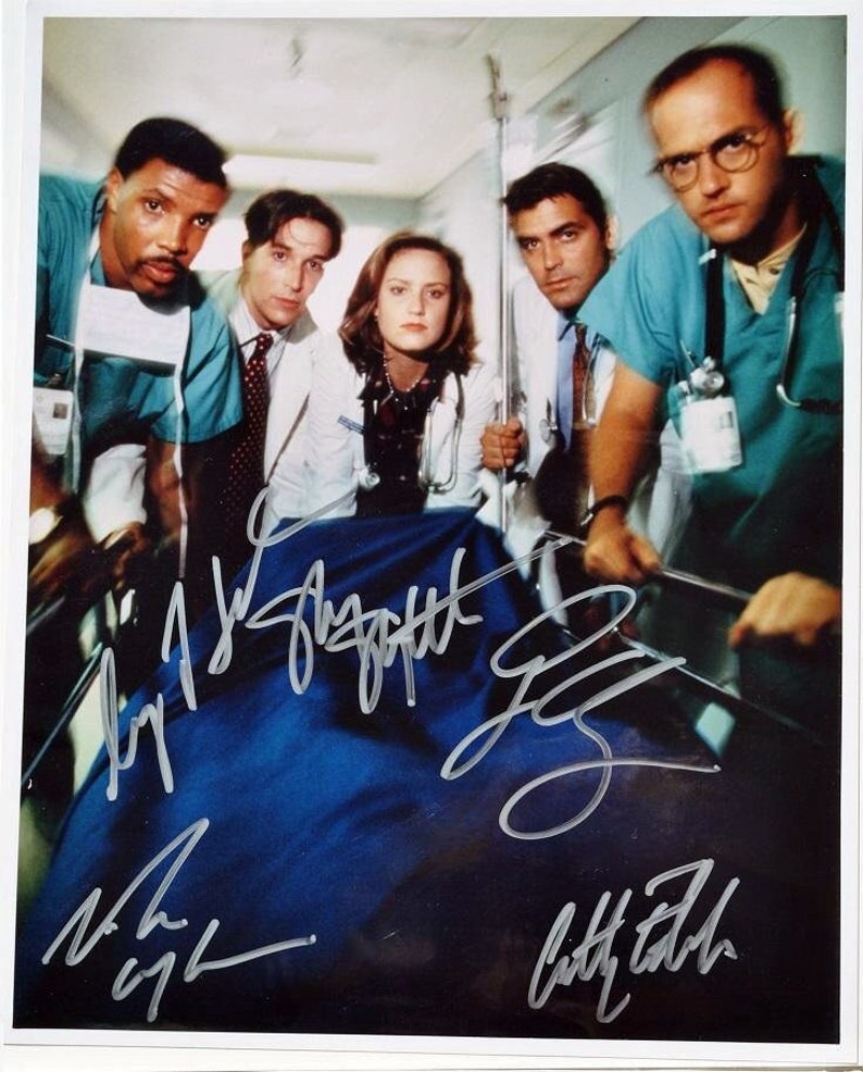 ER Cast Signed Photo X5 George Clooney W/COA - Etsy