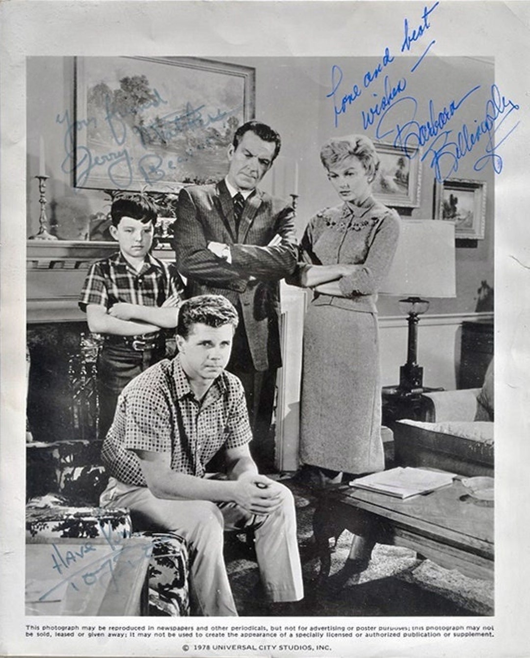 Leave It to Beaver Cast Signed Photo X3 - B Billingsley, J Mathers, T ...