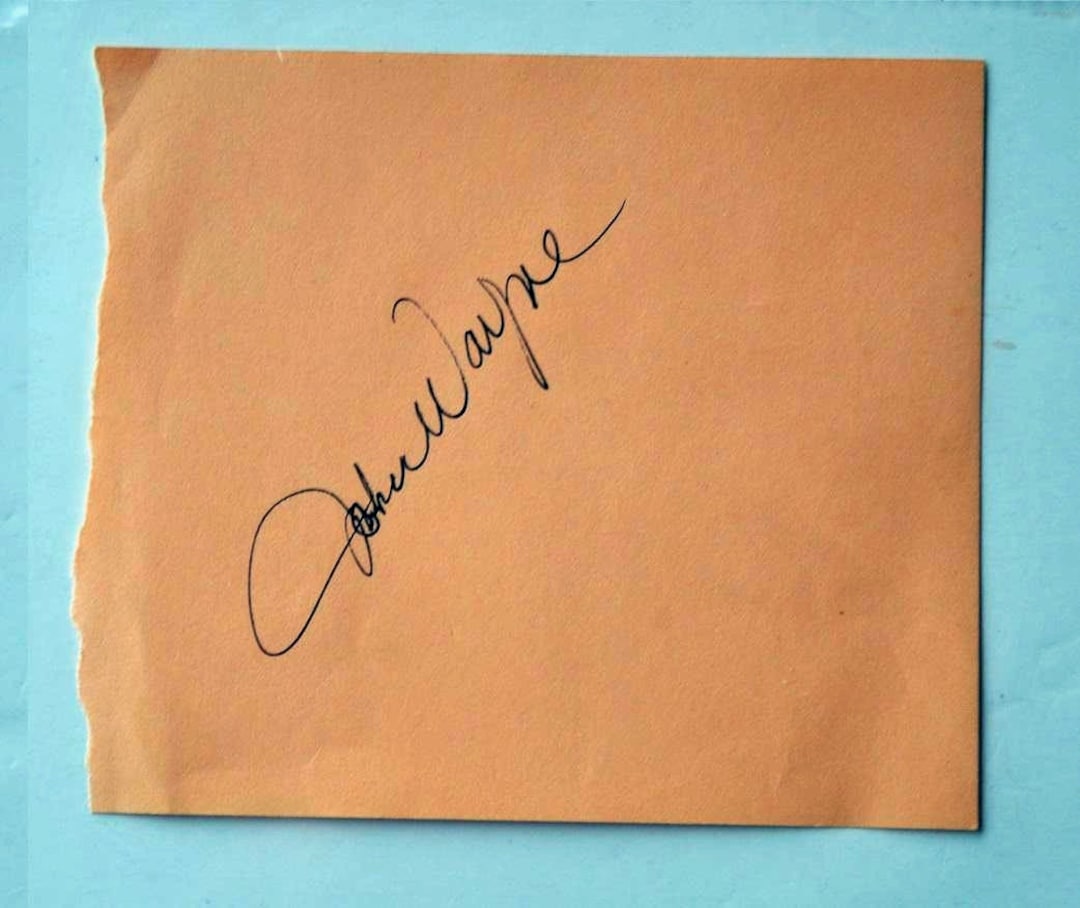 John Wayne Signed Page - Rio Grande - Chisum - True Grit - Duke - Fort ...