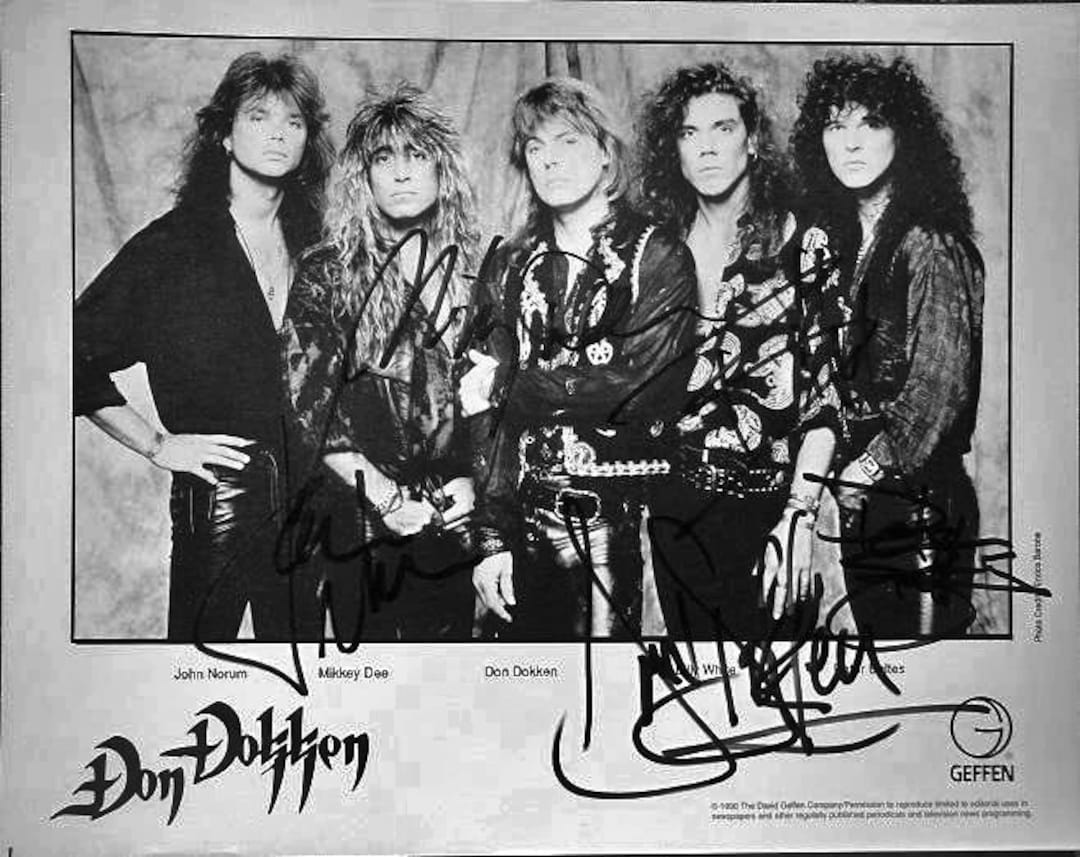 Dokken Signed Photo X5 – Don Dokken, John Norum, Mikkey Dee + W/COA - Etsy