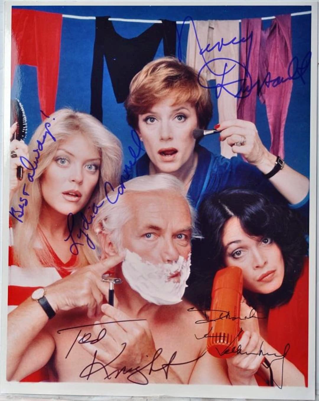 Too Close for Comfort Cast Signed Photo X4 – Ted Knight, Deborah Van ...