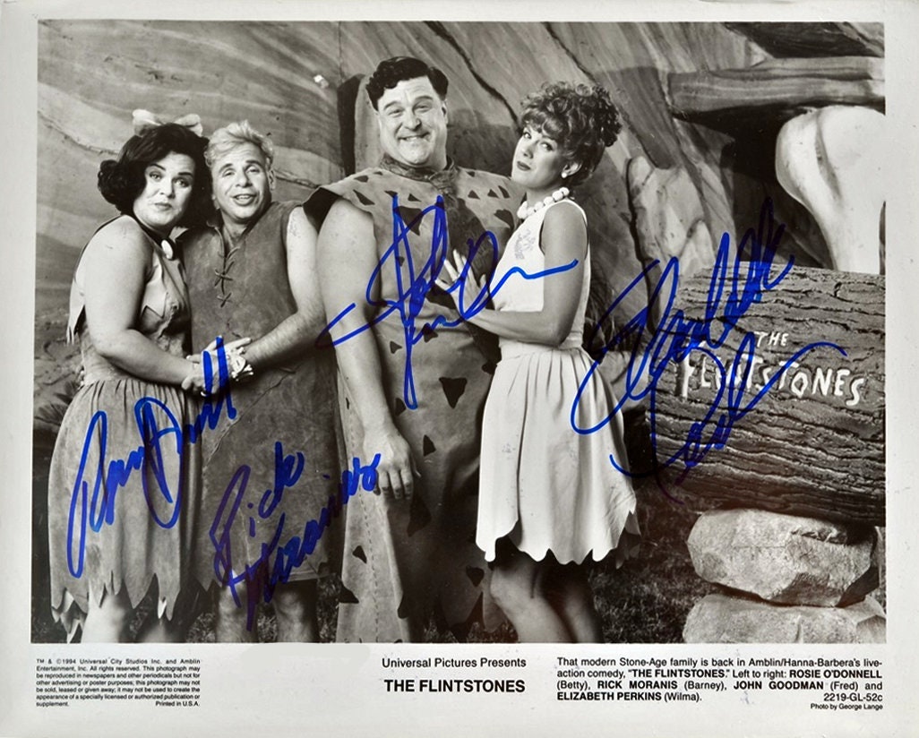 The Flintstones Cast Signed Photo X4 John Goodman, Rosie O'donnell ...