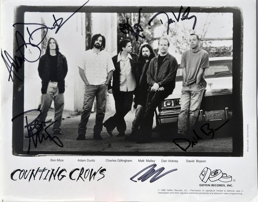 Counting Crows Signed Photo X6 – Adam Duritz, David Bryson + W/COA - Etsy