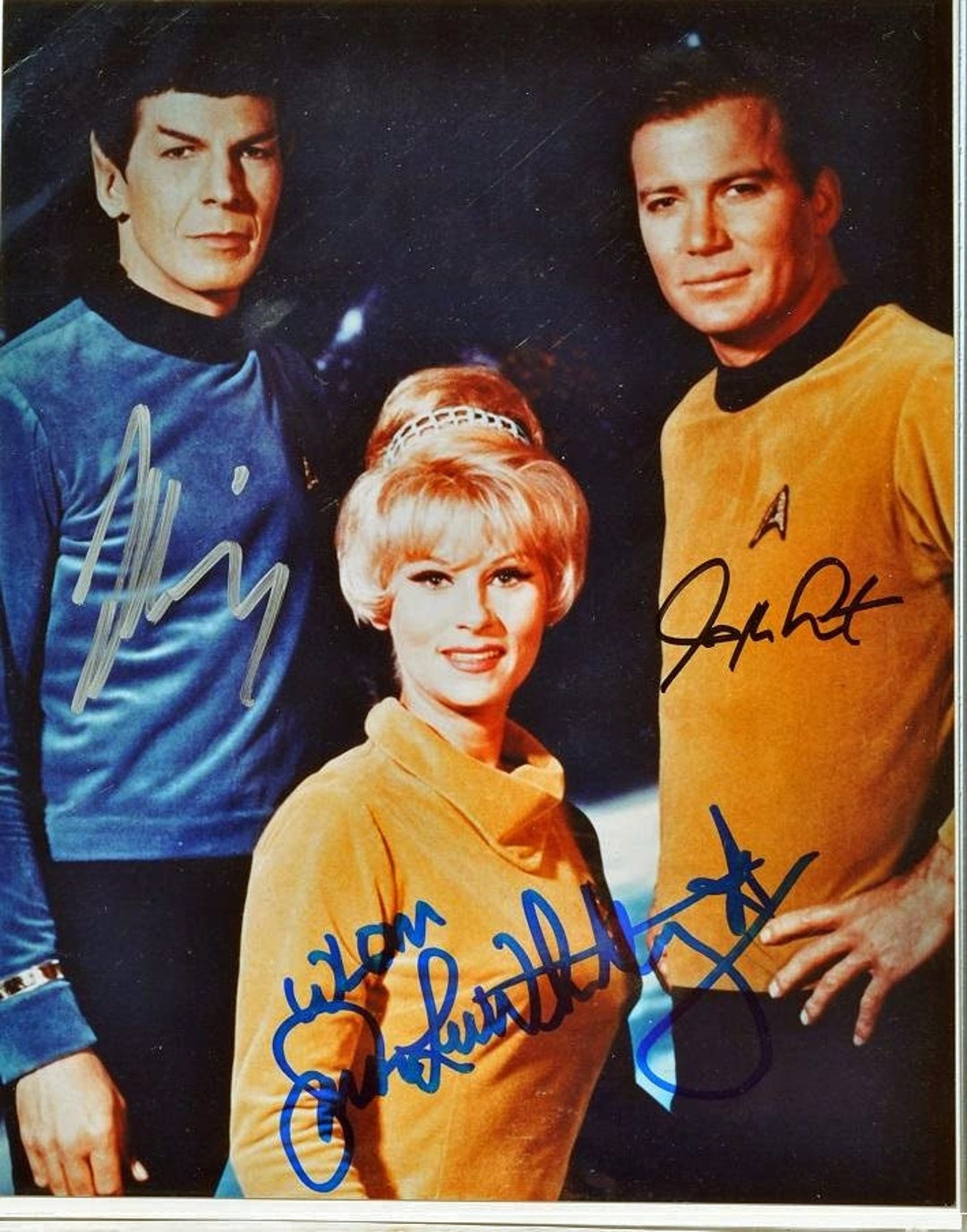 Star Trek Cast Signed Photo X3 William Shatner, Leonard Nimoy, Grace ...