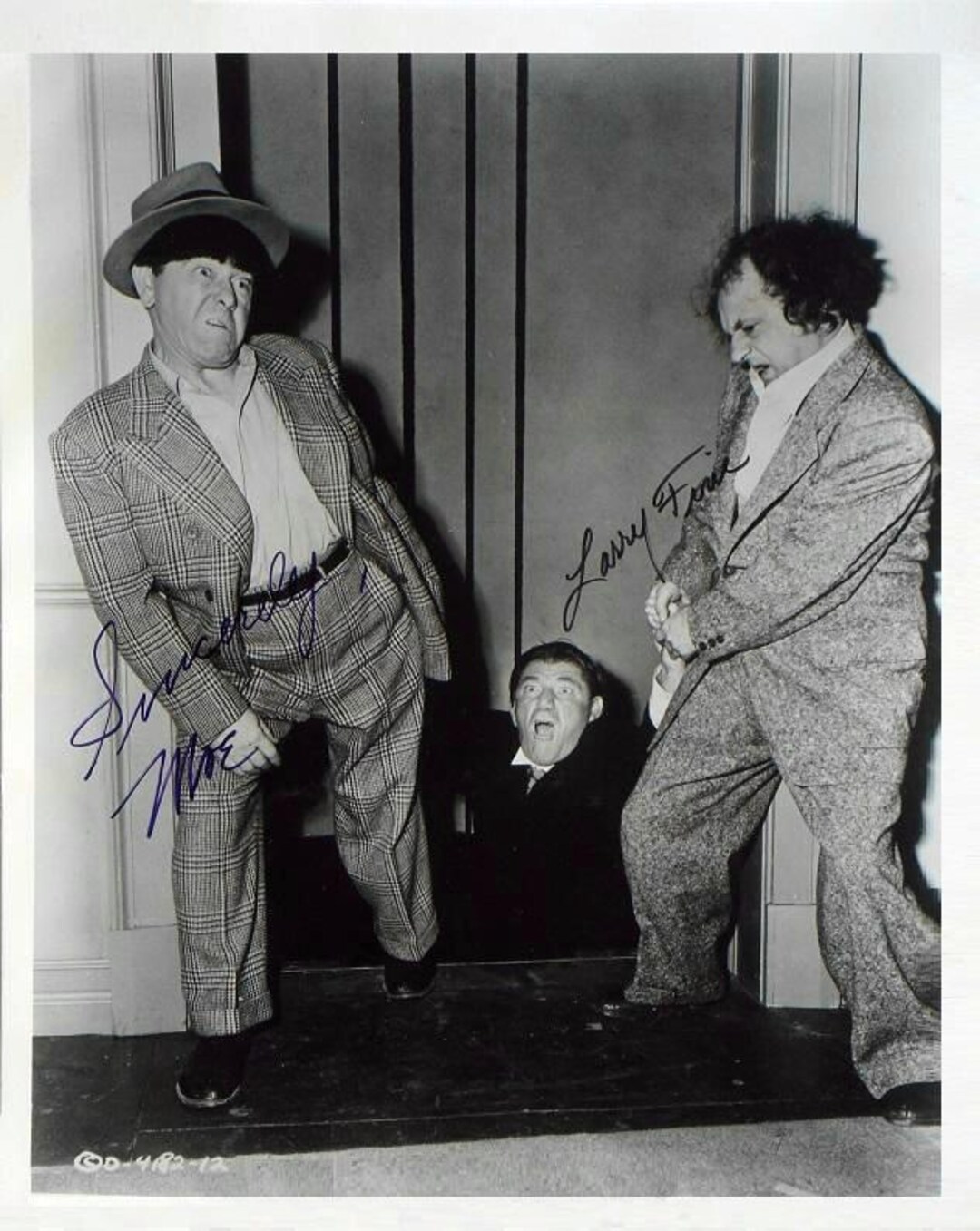 The Three Stooges Signed Photo X2 - Moe Howard, Larry Fine W/COA - Etsy