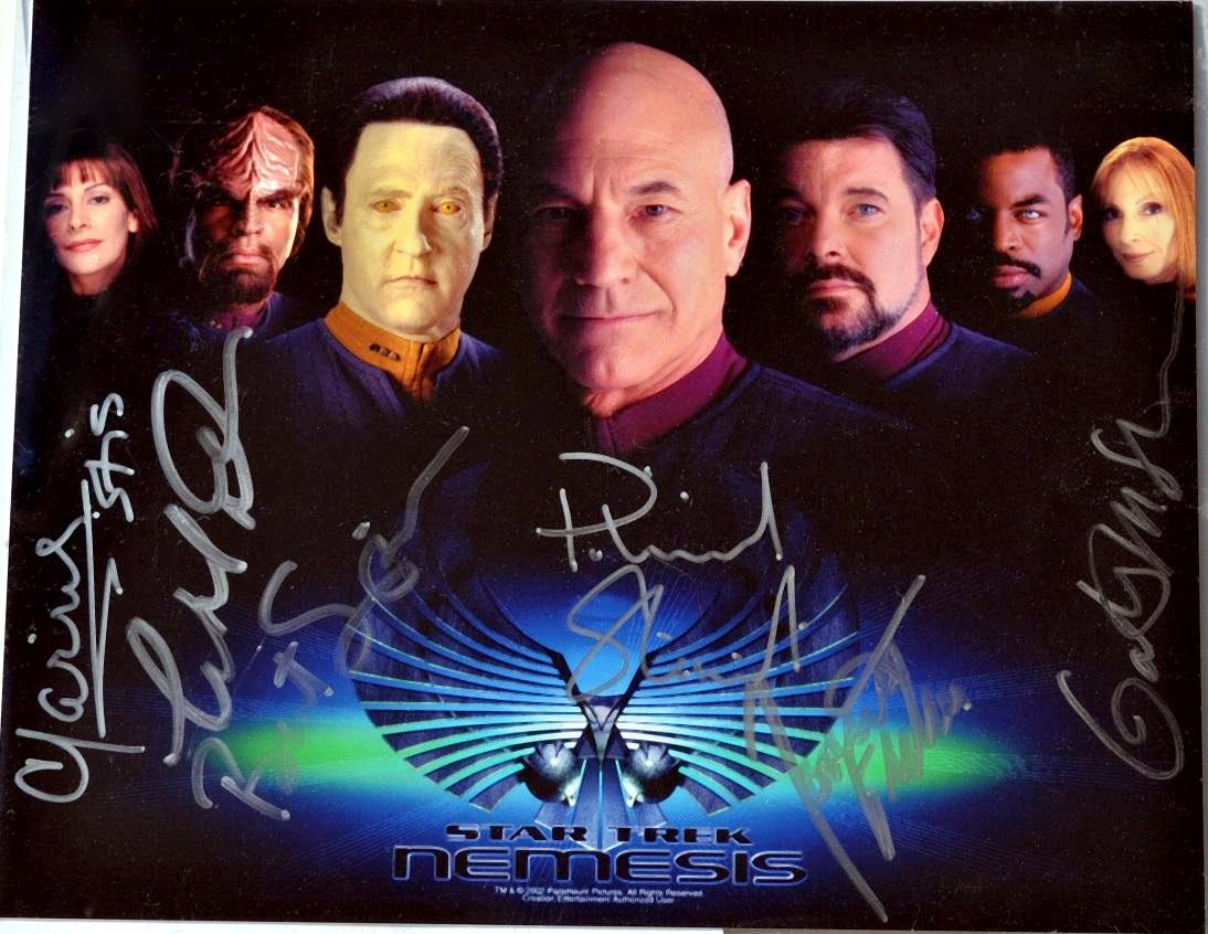 Star Trek Nemesis Cast Signed Photo X6 Patrick Stewart, Jonathan Frakes ...