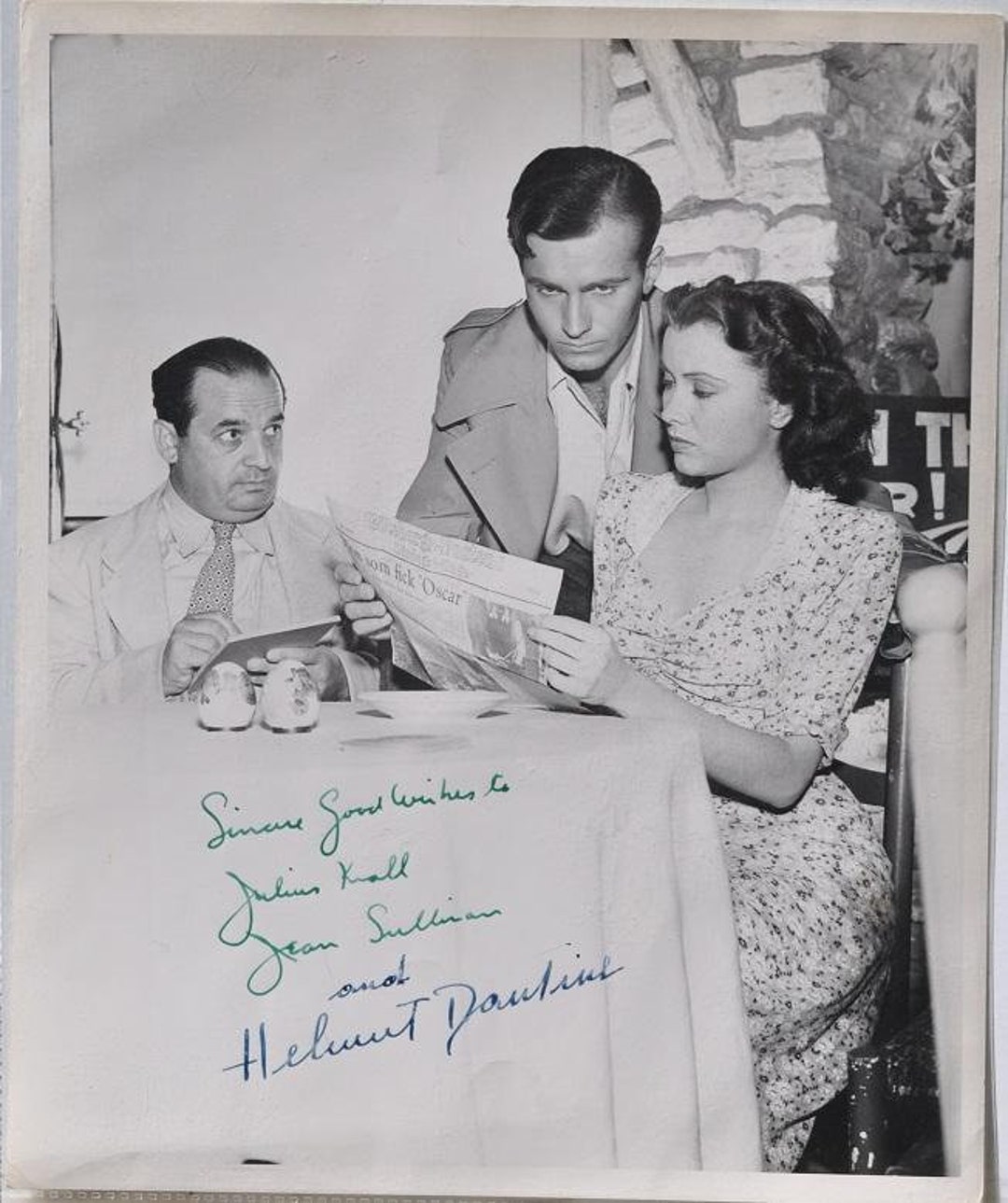 Helmut Dantine & Jean Sullivan Siigned Photo - Escape in the Desert W ...