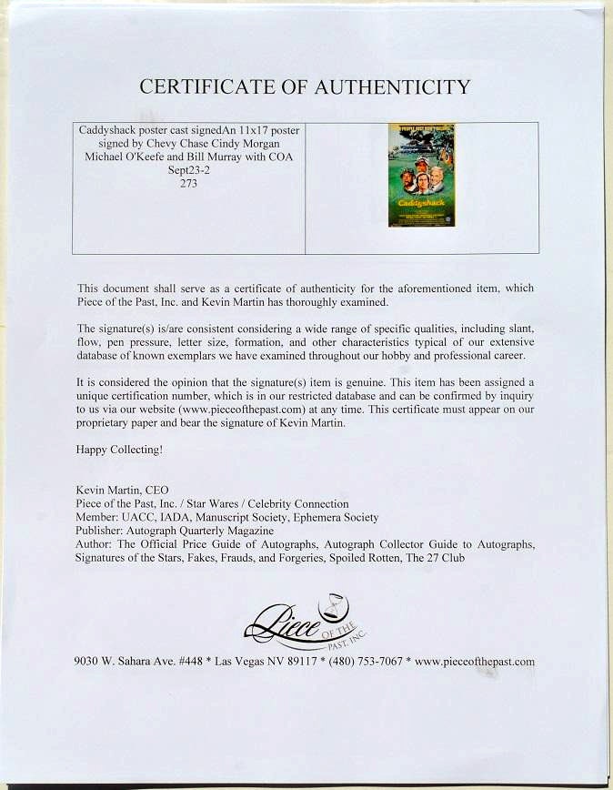 Caddyshack Cast Signed Poster X4 Bill Murray, Chevy Chase, Michael O ...