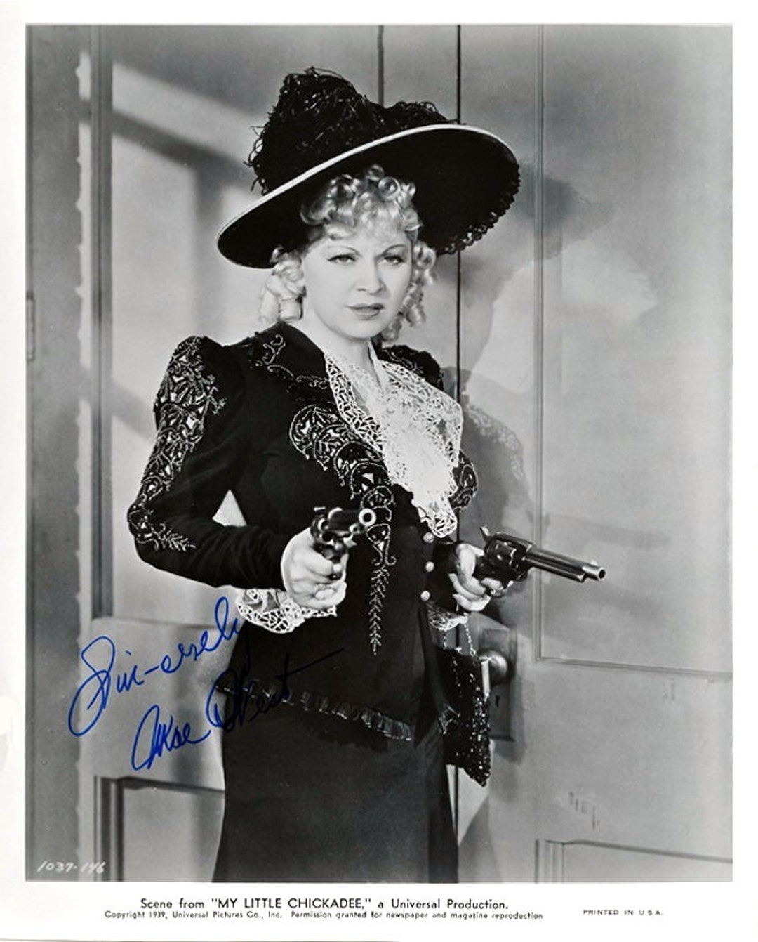 Mae West Signed Autographed Photo - My Little Chickadee W/COA - Etsy