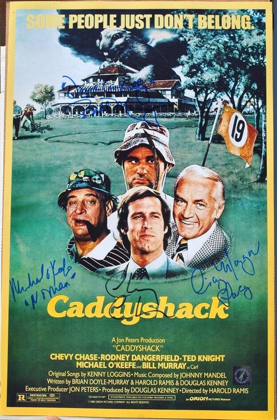 Caddyshack Cast Signed Poster X4 - Bill Murray, Chevy Chase, Michael O ...