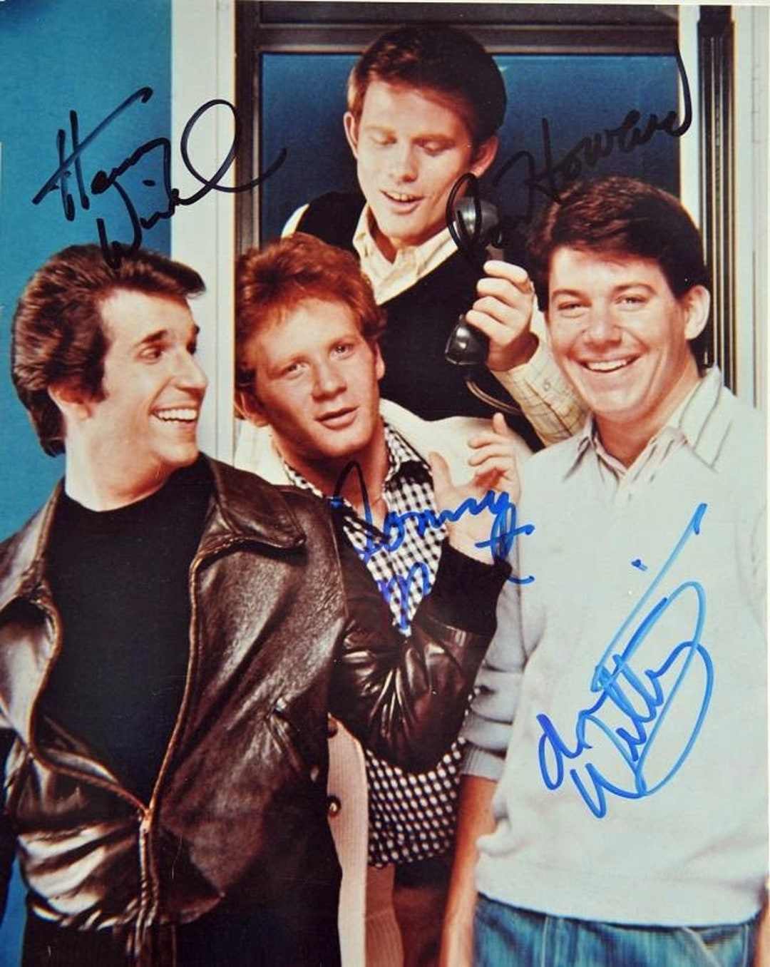 Happy Days Cast Signed Photo X4 – Henry Winkler, Ron Howard + W/COA - Etsy