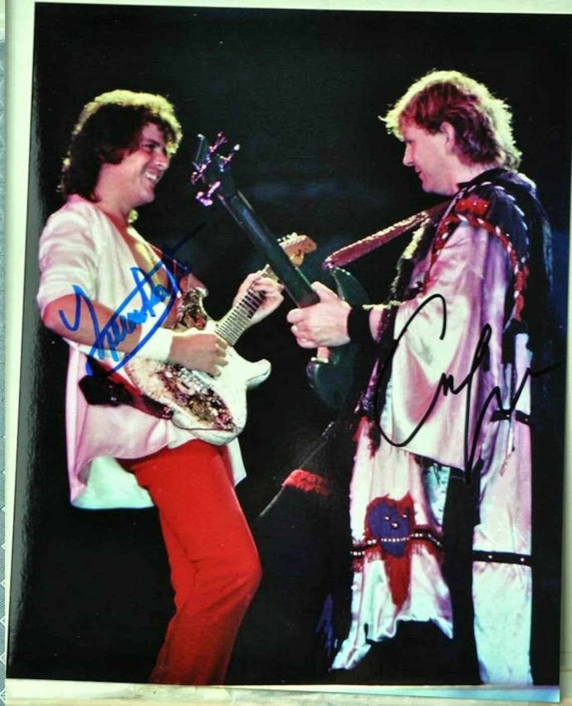 Yes Band Signed Photo X2 – Chris Squire, Trevor Rabin - W/COA - Etsy