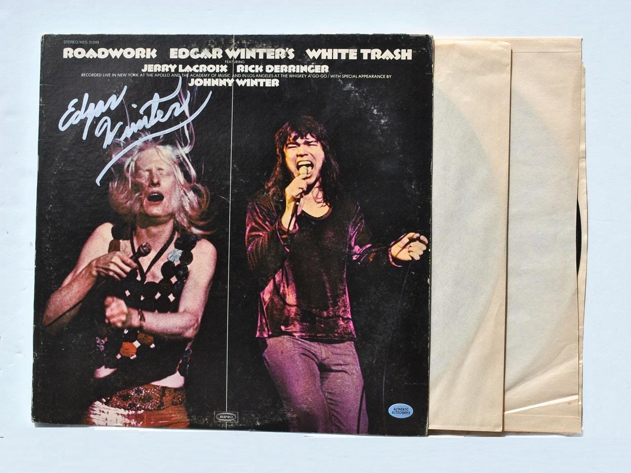 Rick Derringer, Johnny and Edgar Winter Signed Album Cover X3 ...