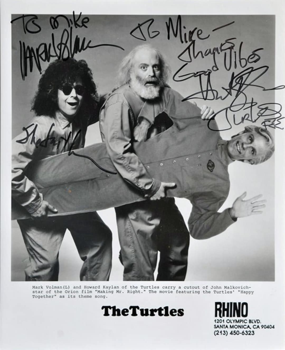 The Turtles Signed Photo X2 - Flo & Eddie - Howard Kaylan and Mark ...