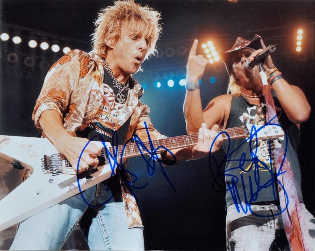 Bret Michaels & C.C. Deville Signed Photo Poison W/COA - Etsy
