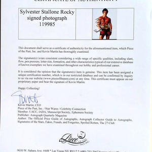 Sylvester Stallone Signed Photo - Rocky W/COA - Etsy