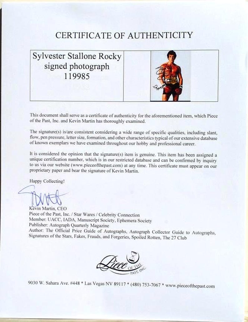 Sylvester Stallone Signed Photo - Rocky W/COA - Etsy