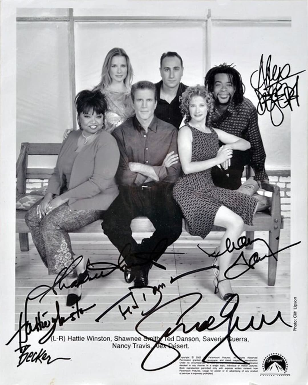Becker Cast Signed Photo X6 - Ted Danson, Hattie Winston, Shawnee Smith ...