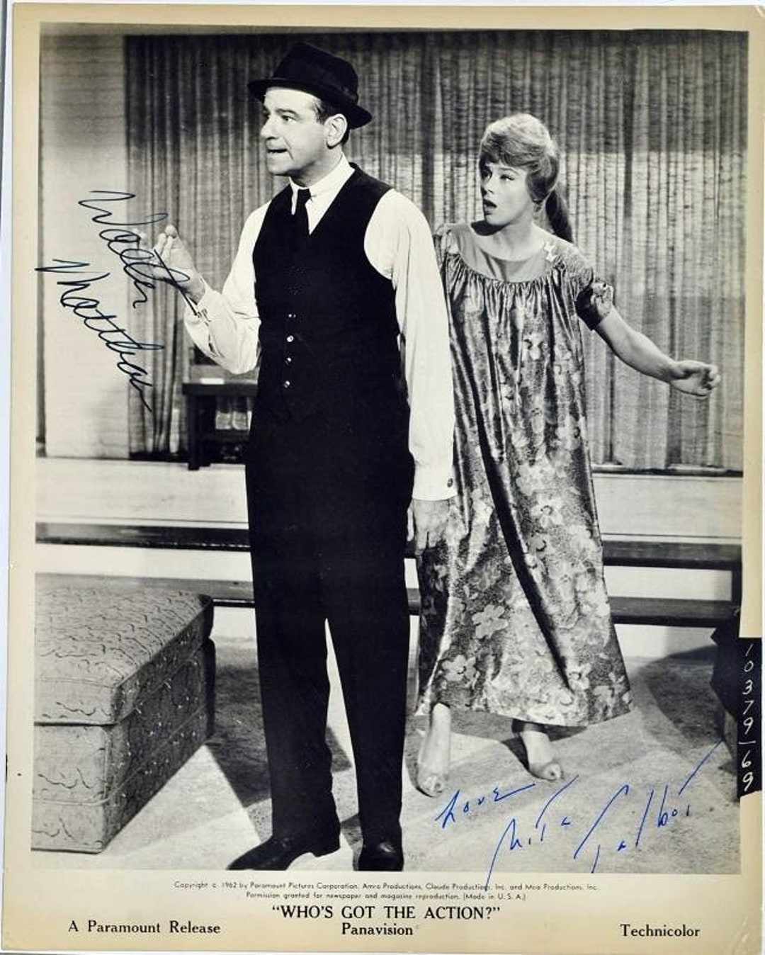 Walter Matthau & Nita Talbot Signed Photo - Who's Got the Action? - W ...