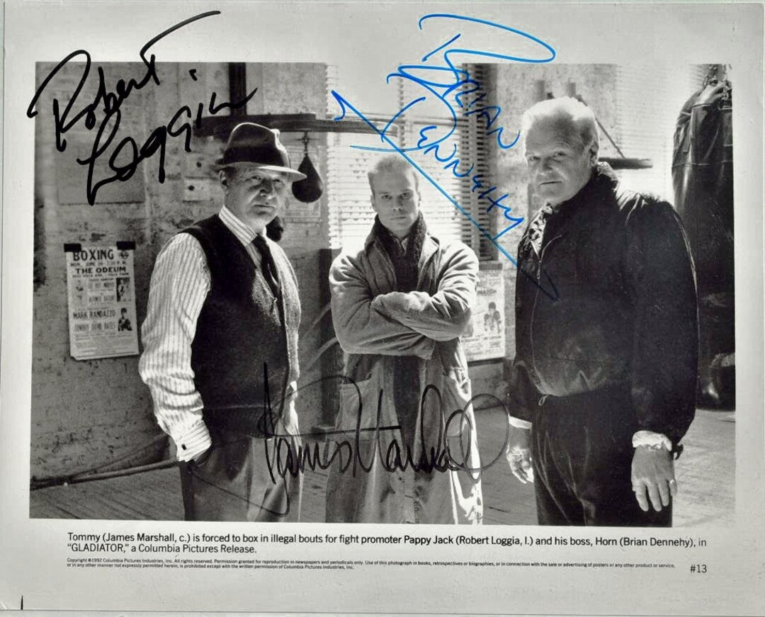 Gladiator Cast Signed Photo X3 - Brian Dennehy, Robert Loggia, James ...