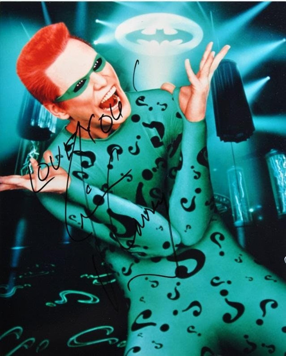 Jim Carrey Signed Photo the Riddler Batman Forever W/COA - Etsy