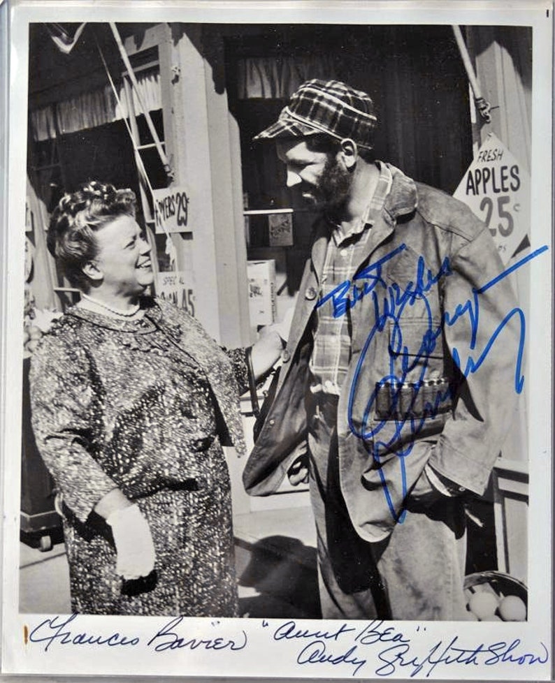 ANDY GRIFFITH SHOW Cast Signed Photo X2 - Frances E. Bavier, George ...
