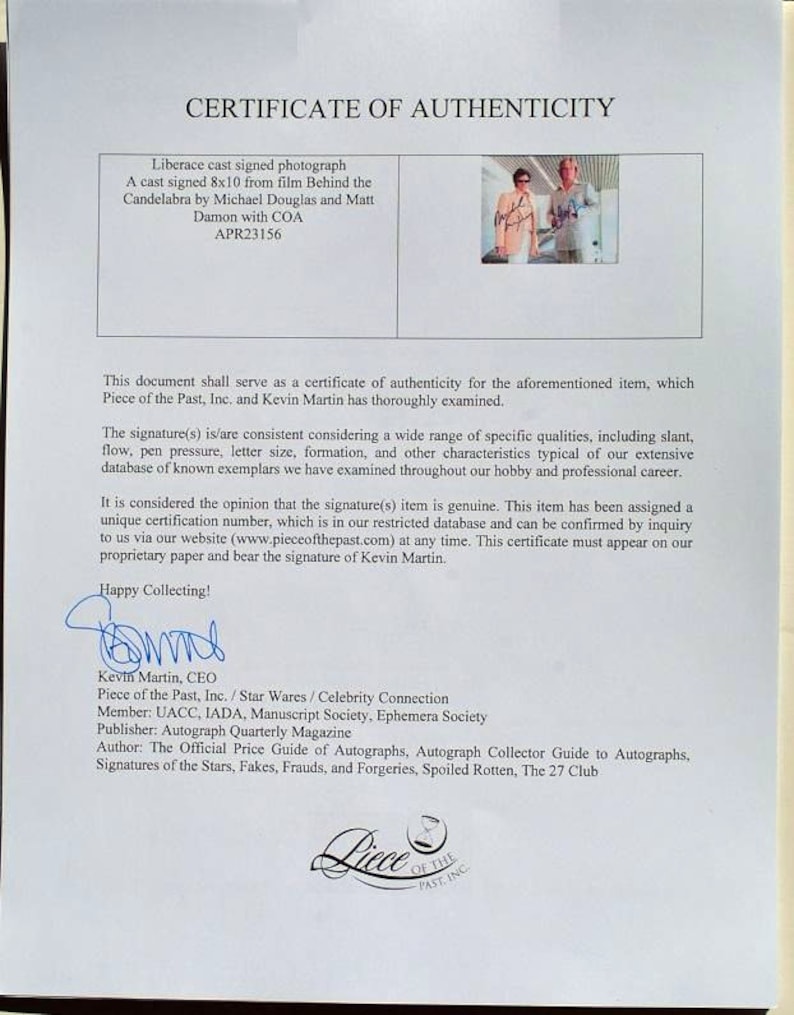 Matt Damon & Michael Douglas Signed Photo Behind the - Etsy