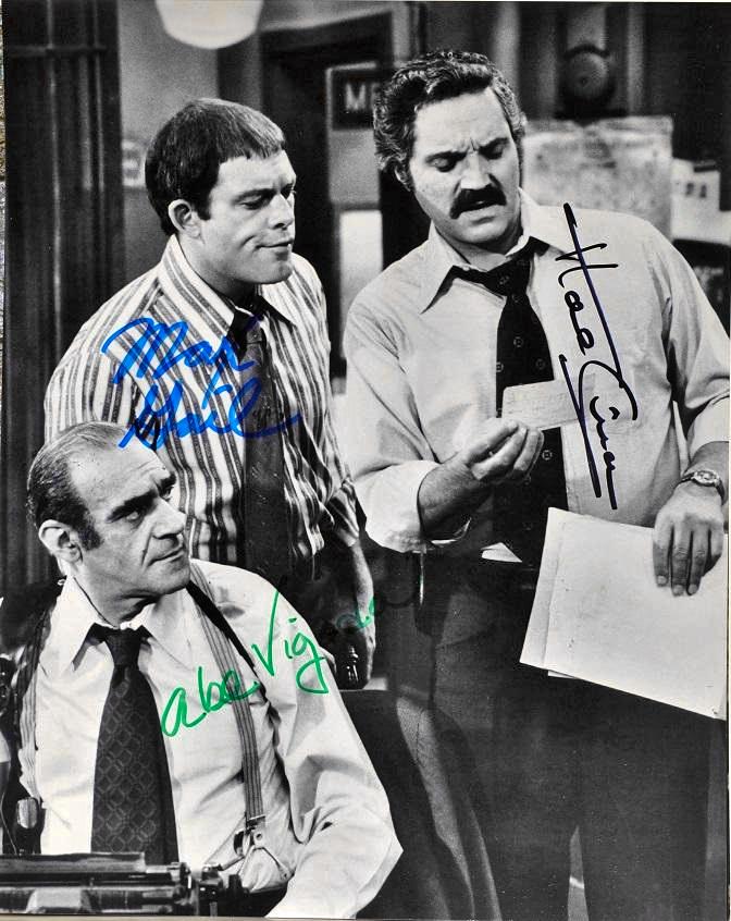 Barney Miller Cast Signed Photo X3 – Abe Vigoda, Max Gail, Hal Linden W ...