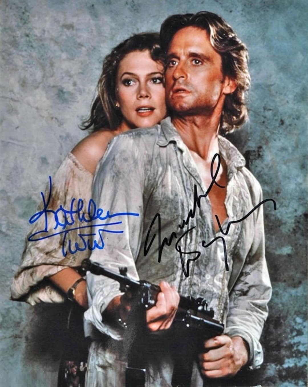 Michael Douglas & Kathleen Turner Signed Photo X2 - Romancing the Stone ...