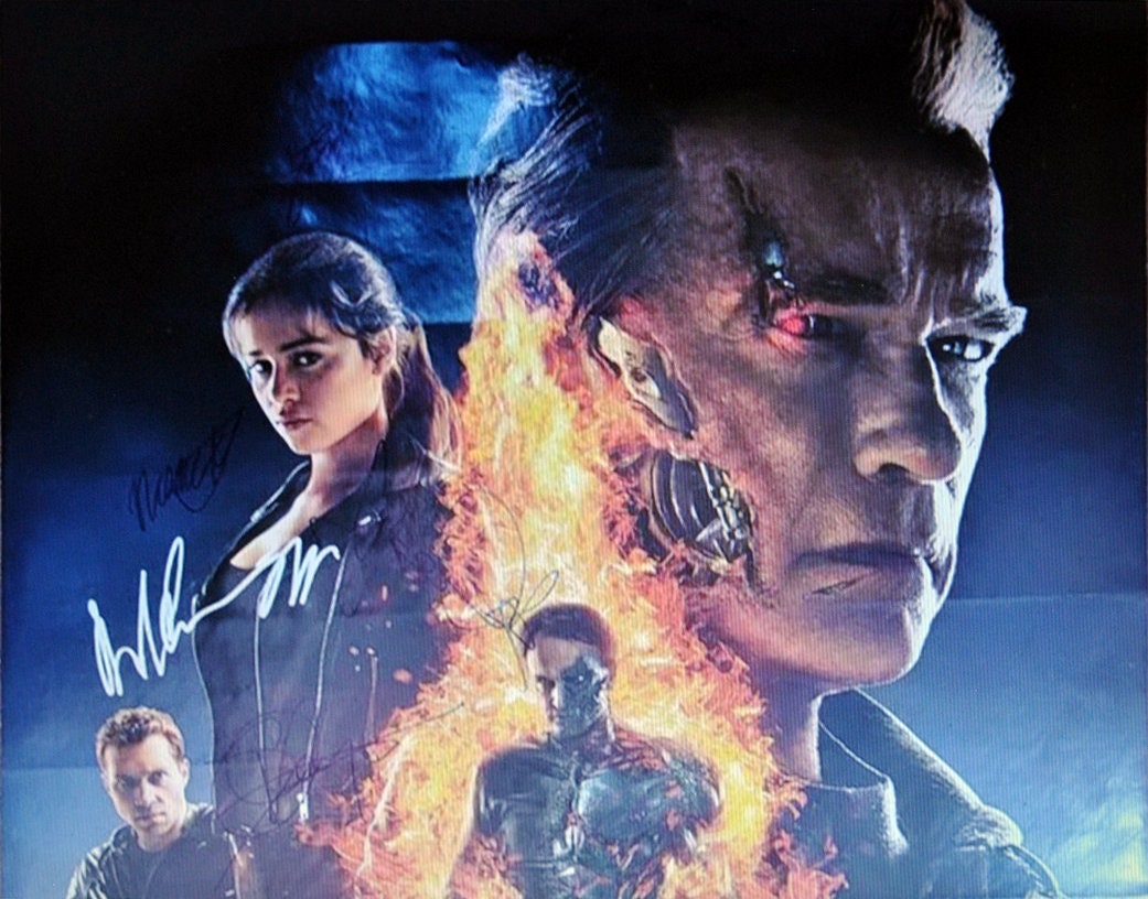 Terminator Genisys Signed Movie Poster X8 Arnold Schwarzenegger 27x 40 ...