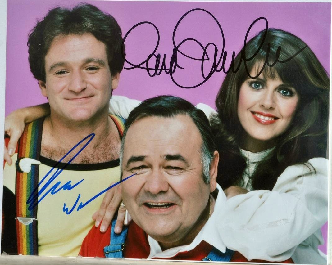 Mork & Mindy Cast Signed Photo X2 - Robin Williams, Pam Dawber W/COA - Etsy
