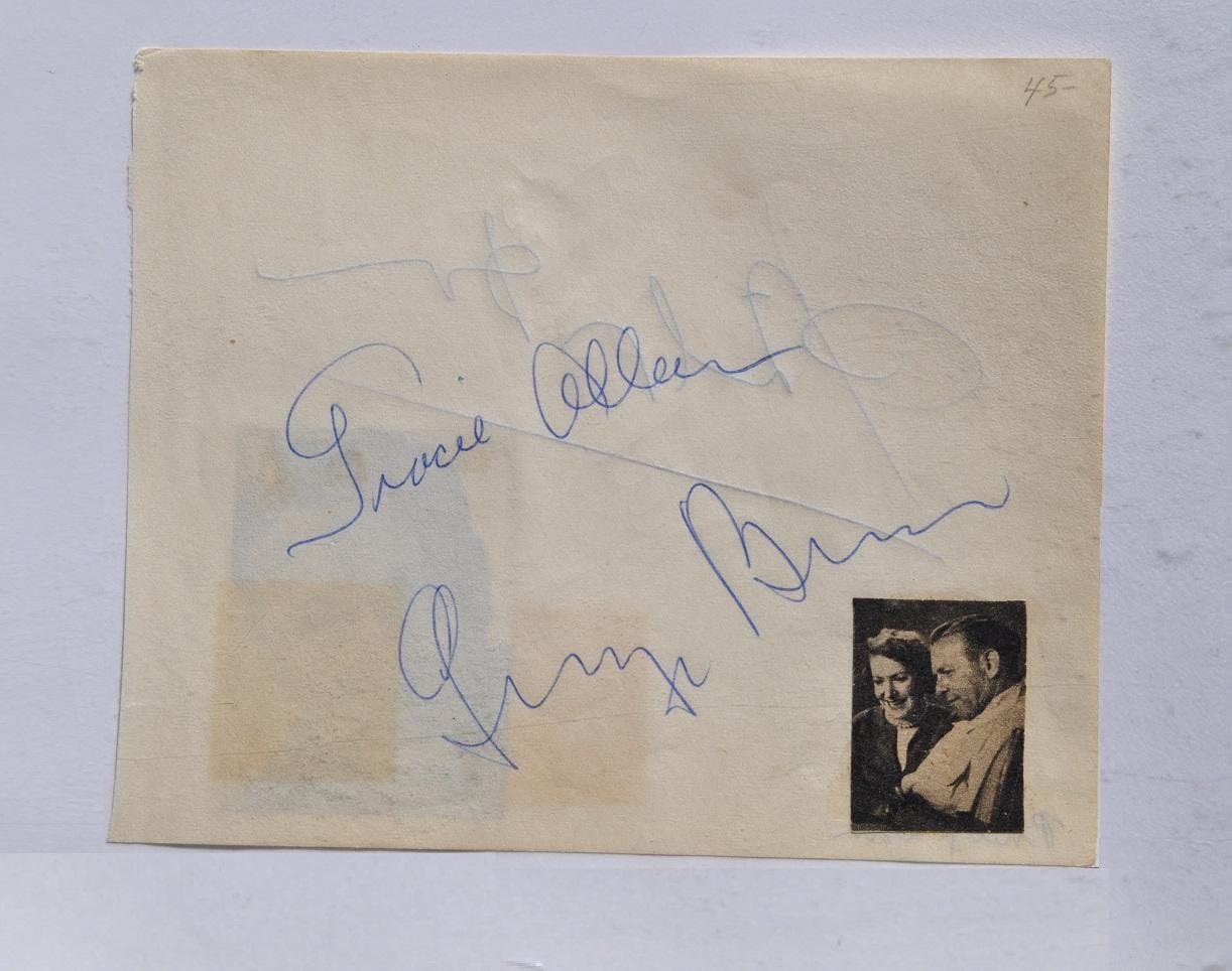 George Burns & Gracie Allen Signed Page Burns and Allen, W/COA - Etsy