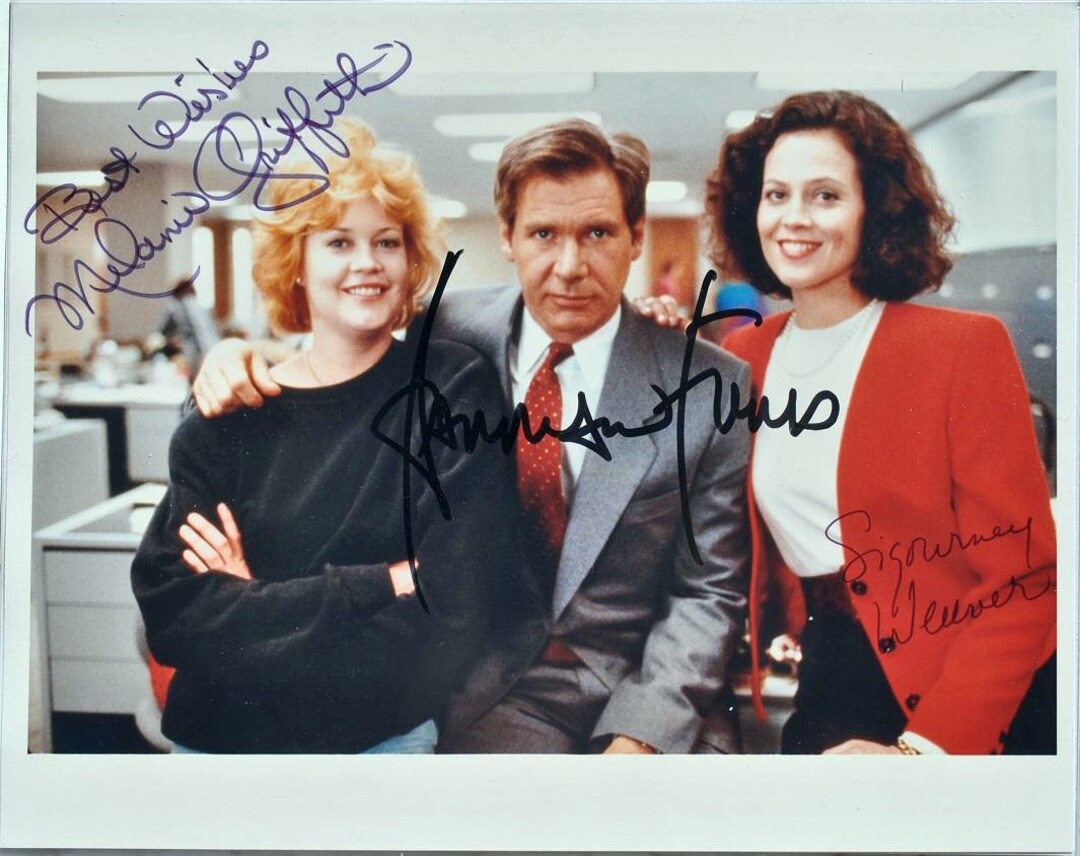 Harrison Ford & Working Girl Cast Signed Photo X3 – Sigourney Weaver ...
