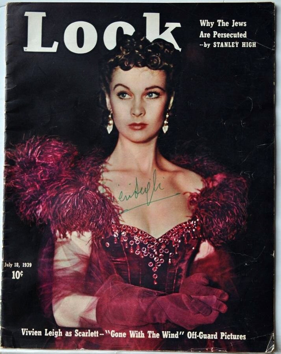 Vivien Leigh Signed 1939 Look Magazine – Gone With the Wind W/COA - Etsy